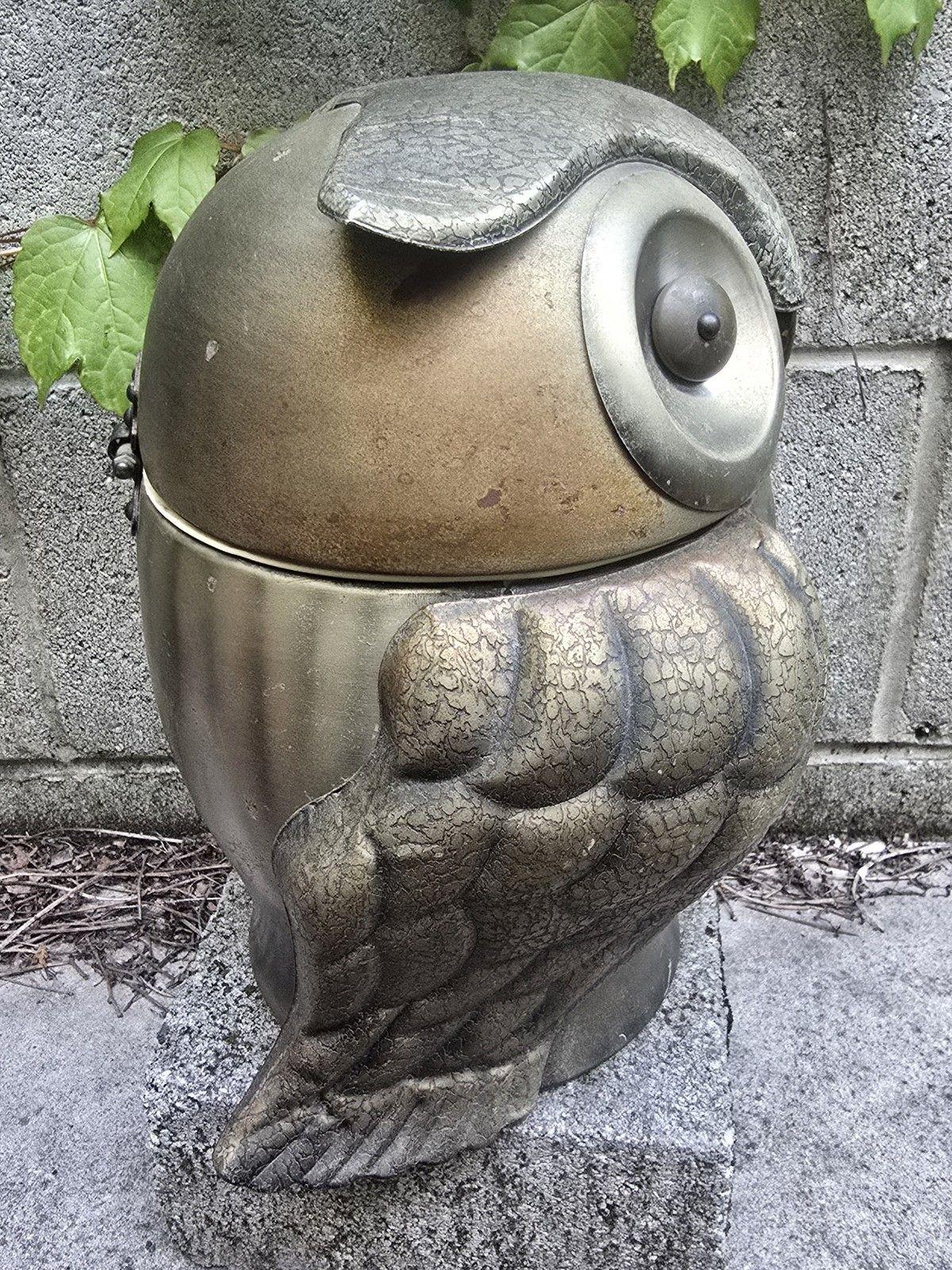 1960s Owl Ice Bucket Seymour Mann Pewtertone Olde Tankardware Japan Mid ...