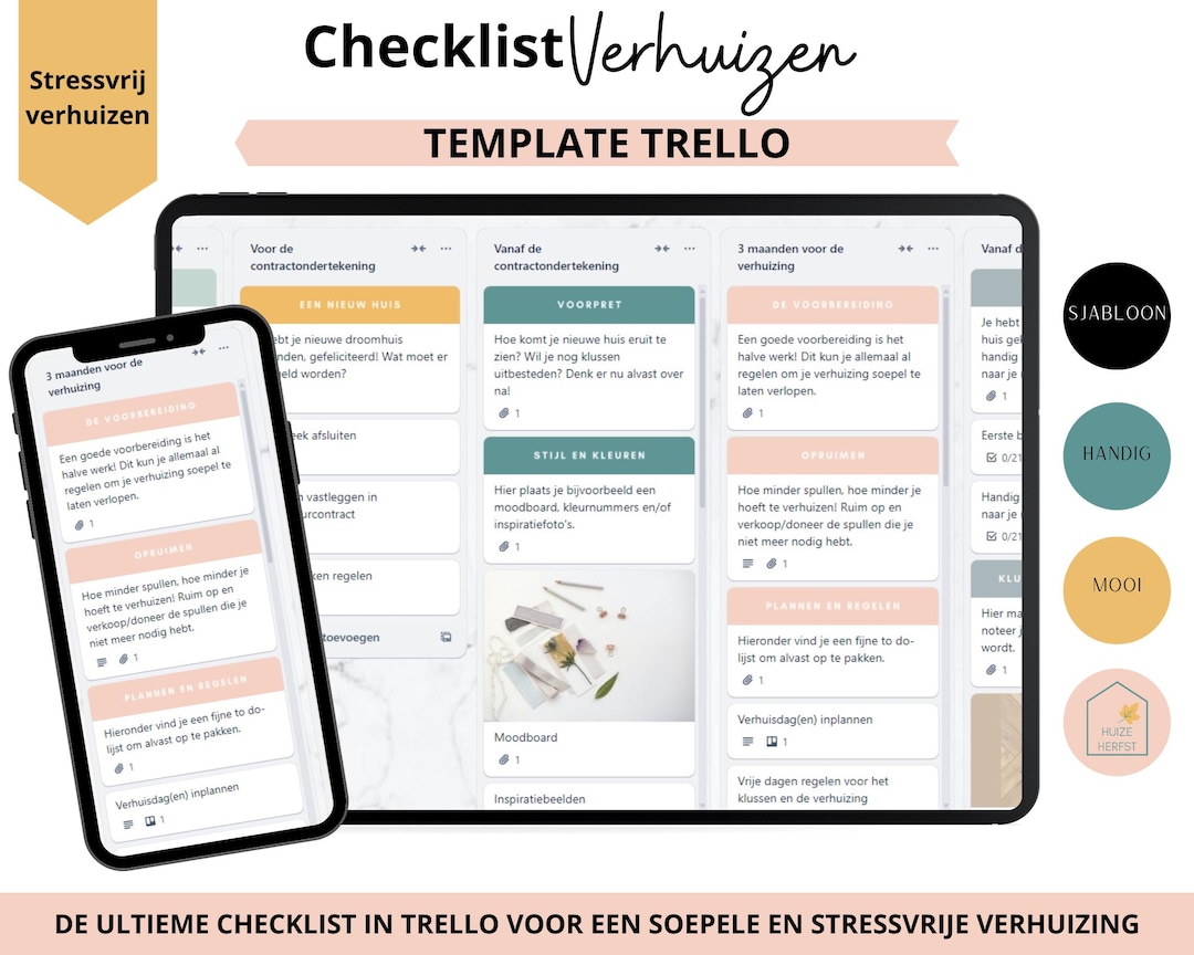 Moving Checklist Template Trello for a Stress-free Move - Etsy