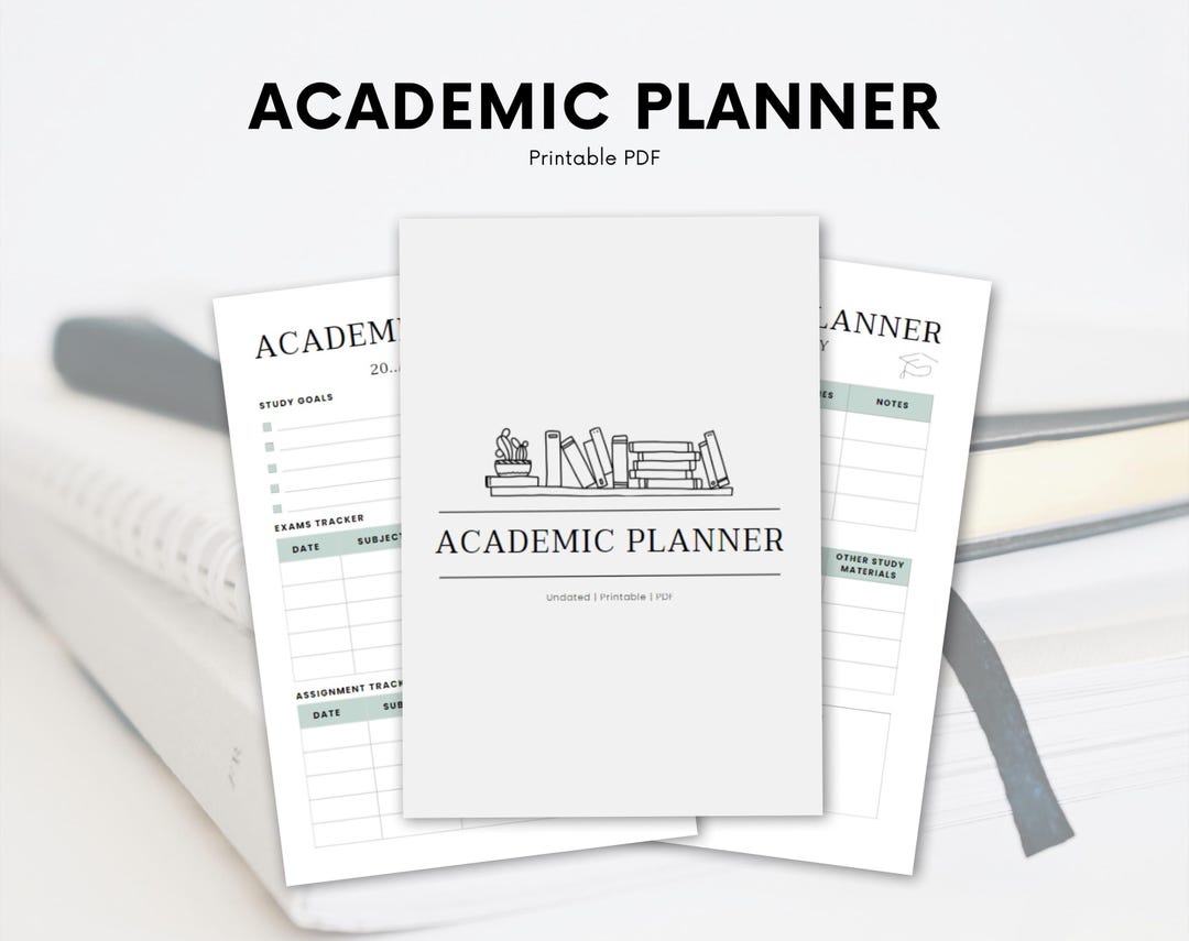 Printable Academic Planner PDF | Student Planner With Assignment ...