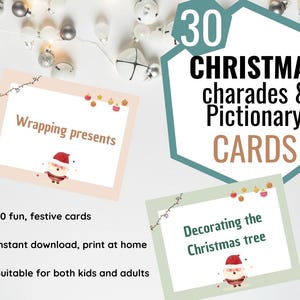Christmas Charades and Pictionary Printable | Fun Christmas Party Game ...