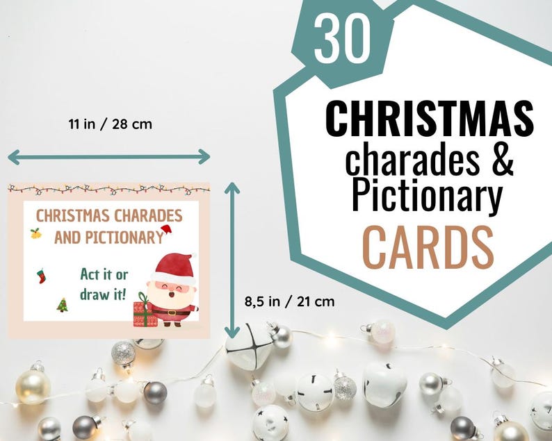 Christmas Charades and Pictionary Printable | Fun Christmas Party Game ...