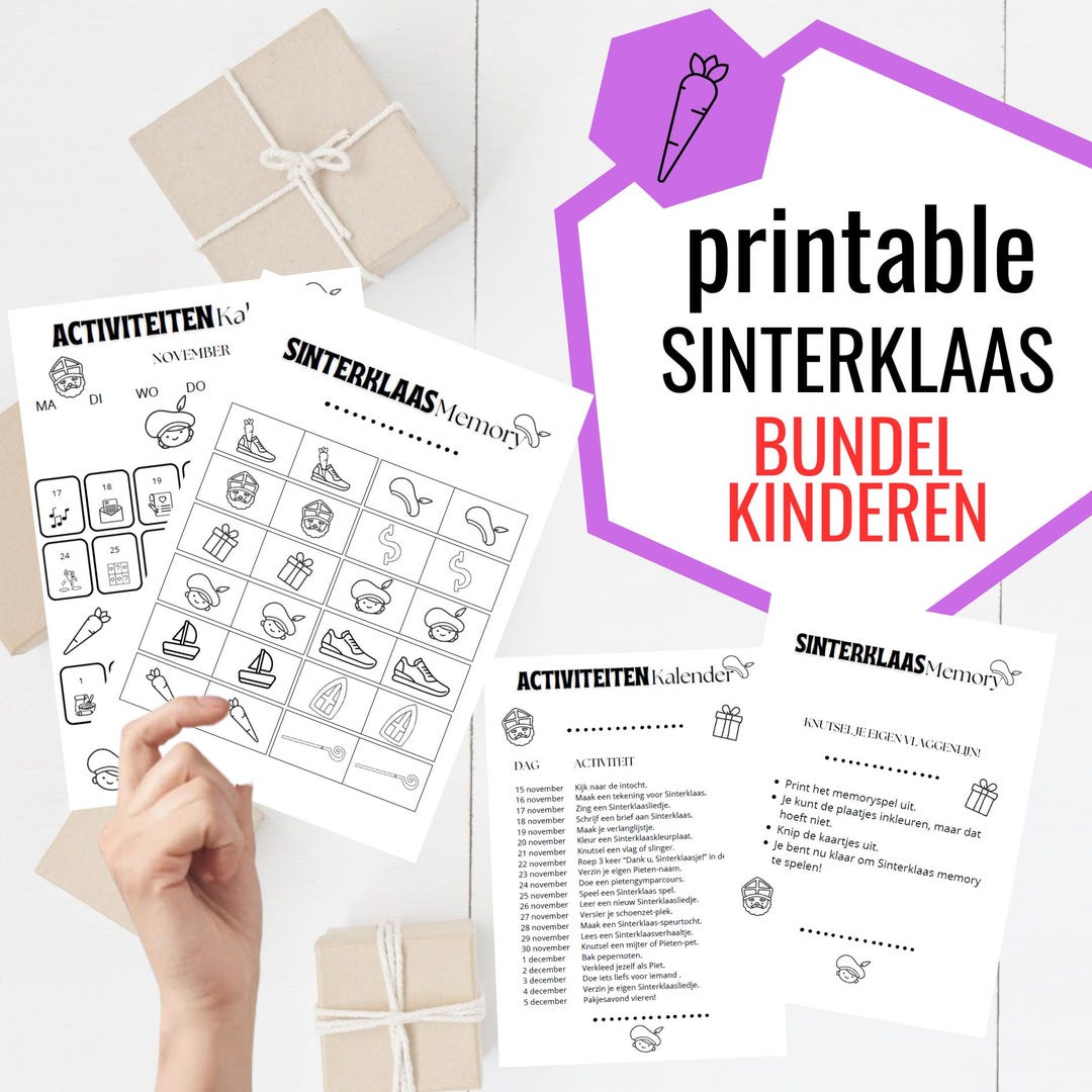 Sinterklaas Bundle for Children – Activity Calendar + Memory Game ...