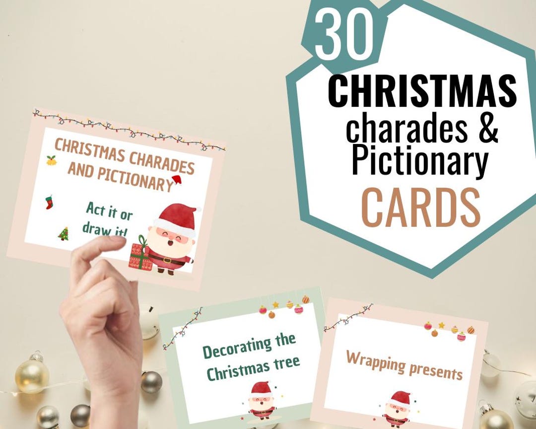 Christmas Charades and Pictionary Printable | Fun Christmas Party Game ...