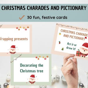 Christmas Charades and Pictionary Printable | Fun Christmas Party Game ...