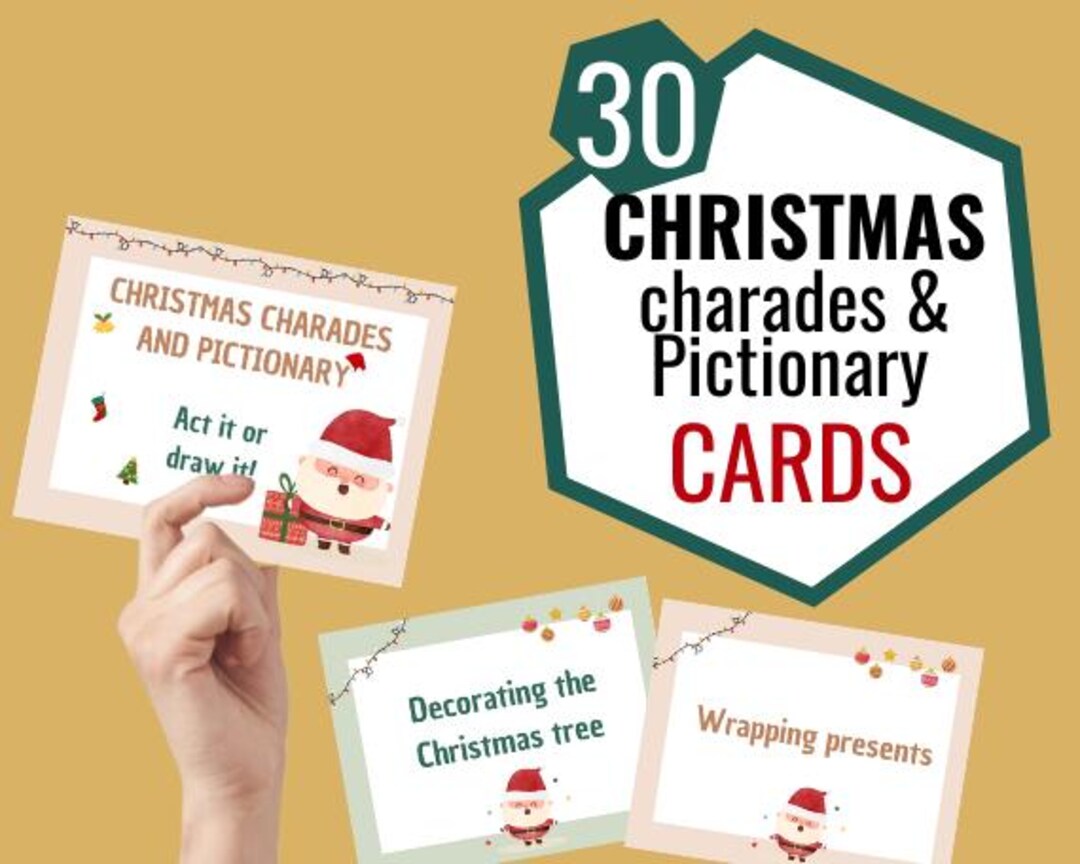 Christmas Charades & Pictionary Printable Game – 30 Fun Cards for ...