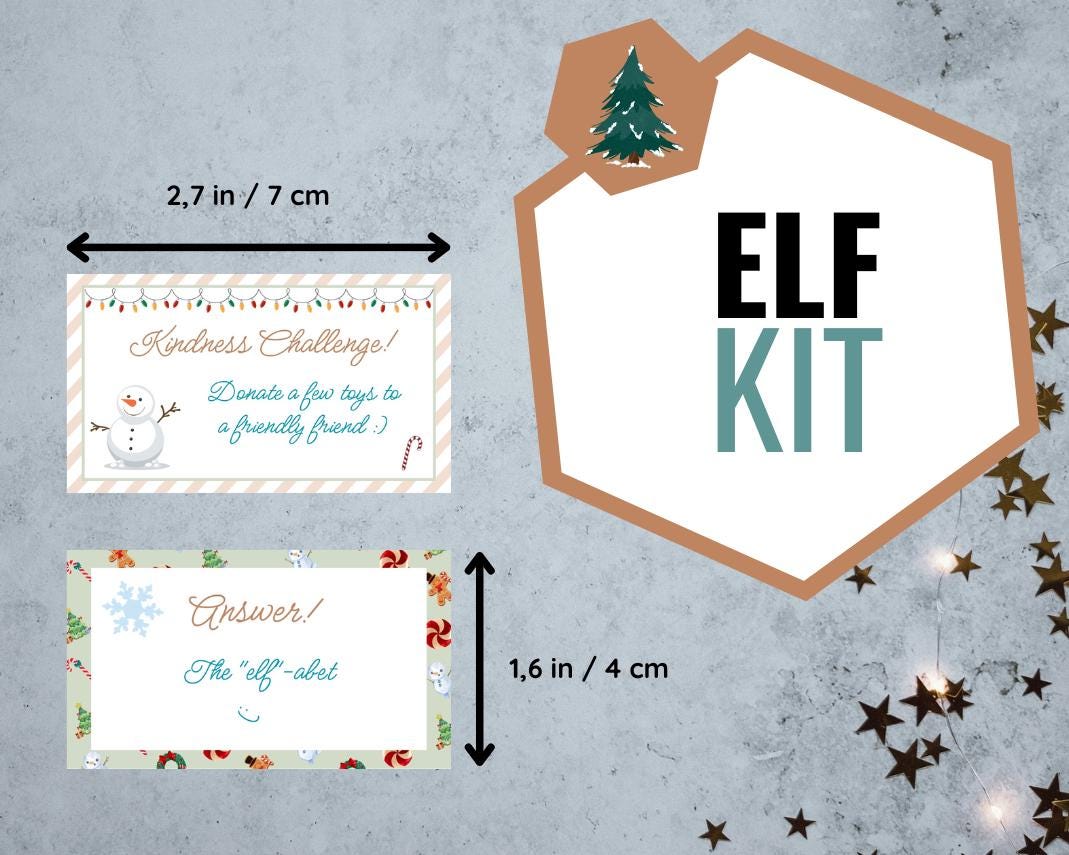 Christmas Elf Kit Printable PDF | Kindness Challenge, Elf Jokes & Games ...