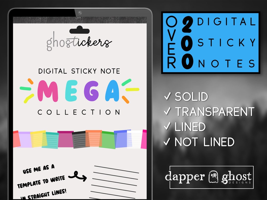 Digital Sticky Notes, Huge Collection for Adding Color and Style to ...