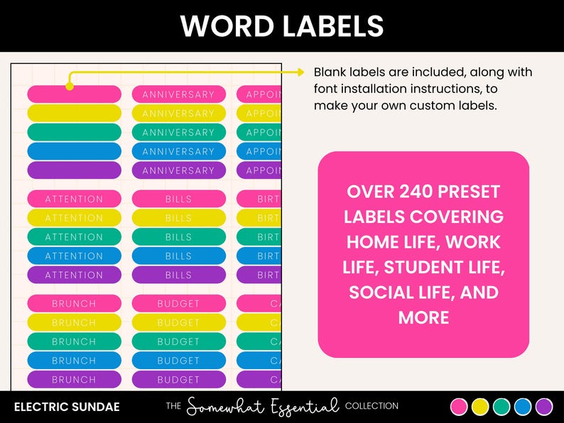 Neon Rainbow Goodnotes Animated Digital Stickers | Everyday Essentials ...