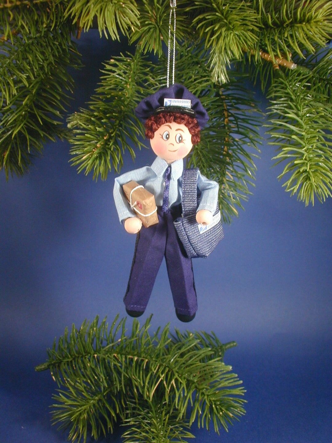 Postal Person Clothespin Doll Ornament; Mail Carrier Ornament; Post ...