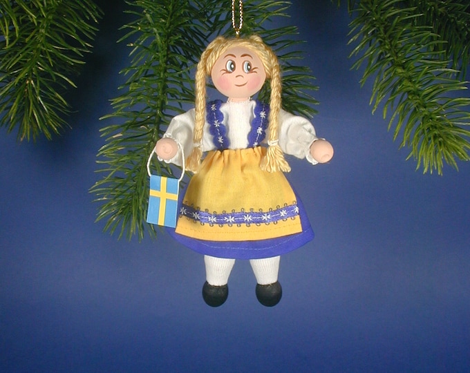 Swedish Girl Clothespin Ornament Swedish Ornament Swedish - Etsy