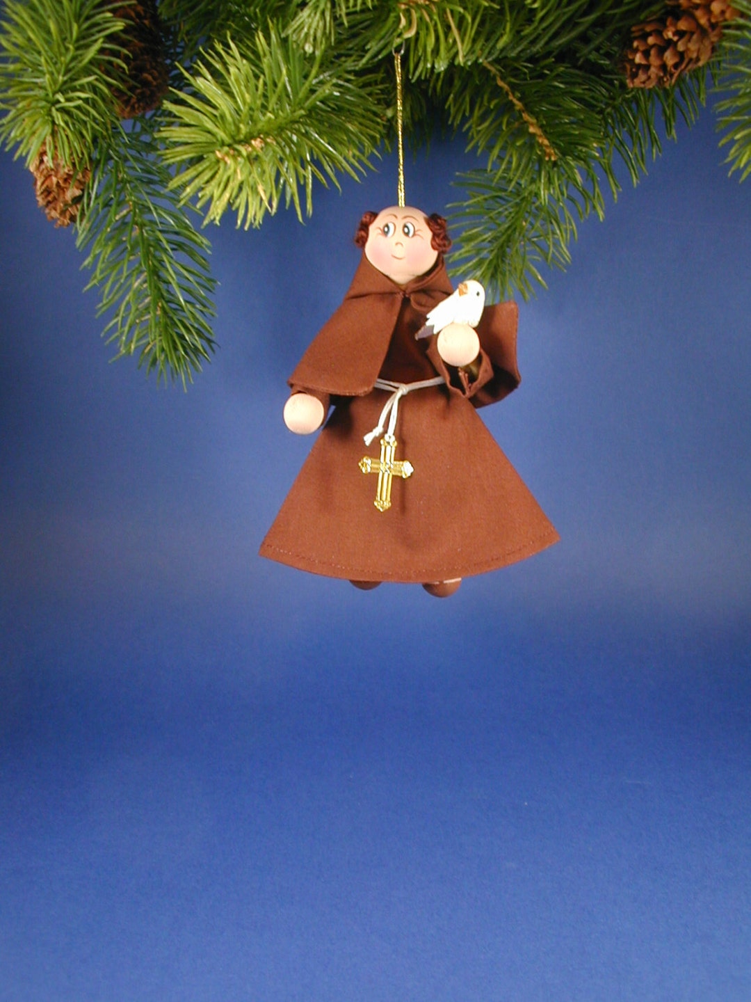 Monk Clothespin Ornament; Wood Monk Ornament; Friar Clothespin Ornament ...