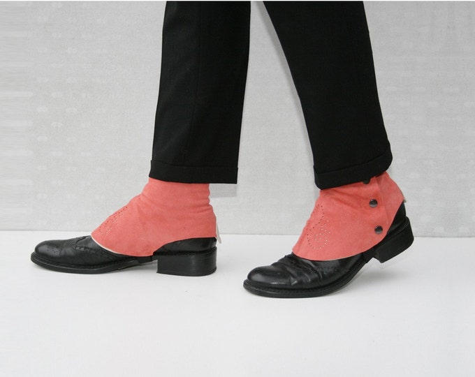 Salmon Pink Suede Spats - Etsy
