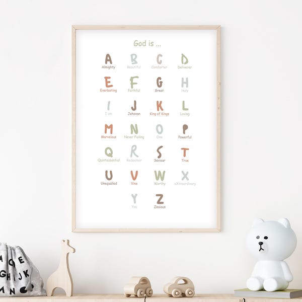 Christian Alphabet Print - Etsy