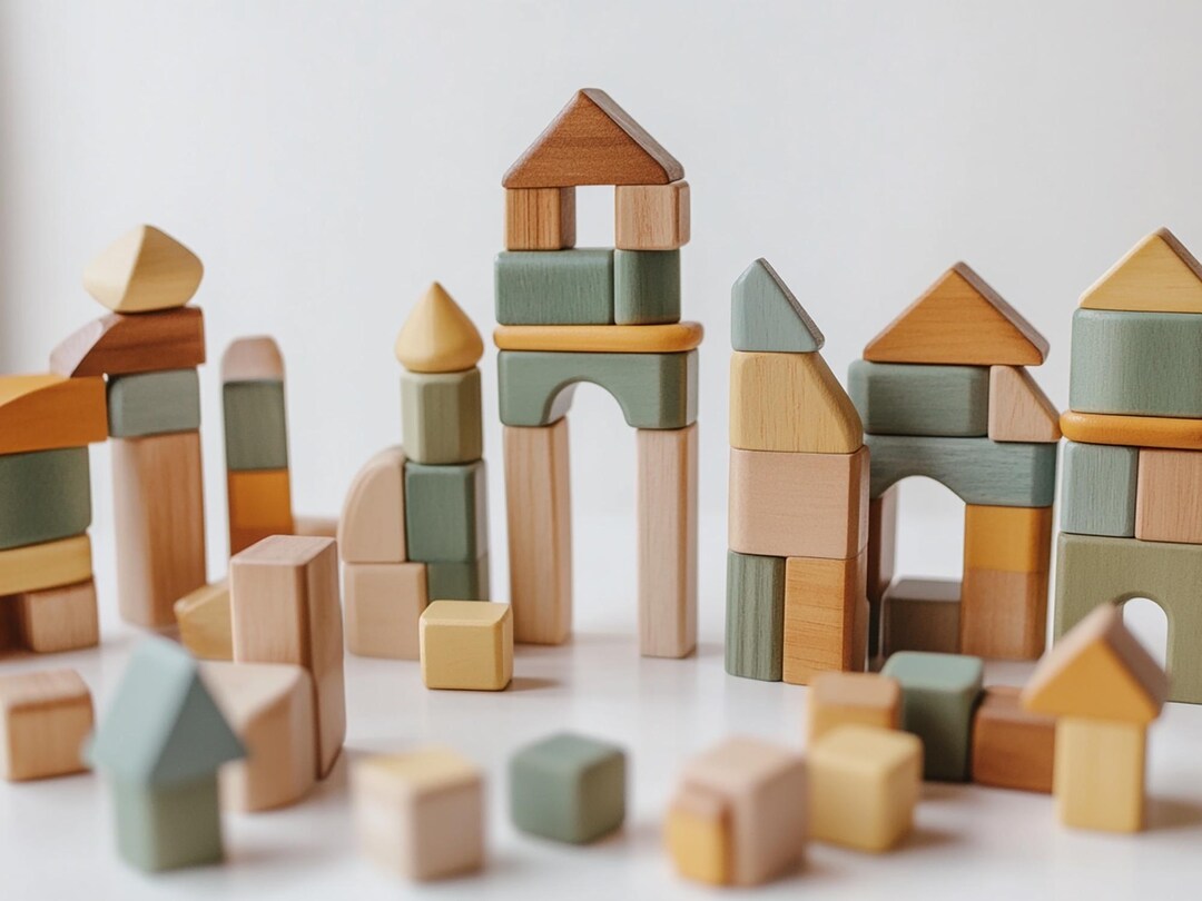 Natural Wooden Blocks, Wooden Blocks Set, Educational Wooden Blocks ...