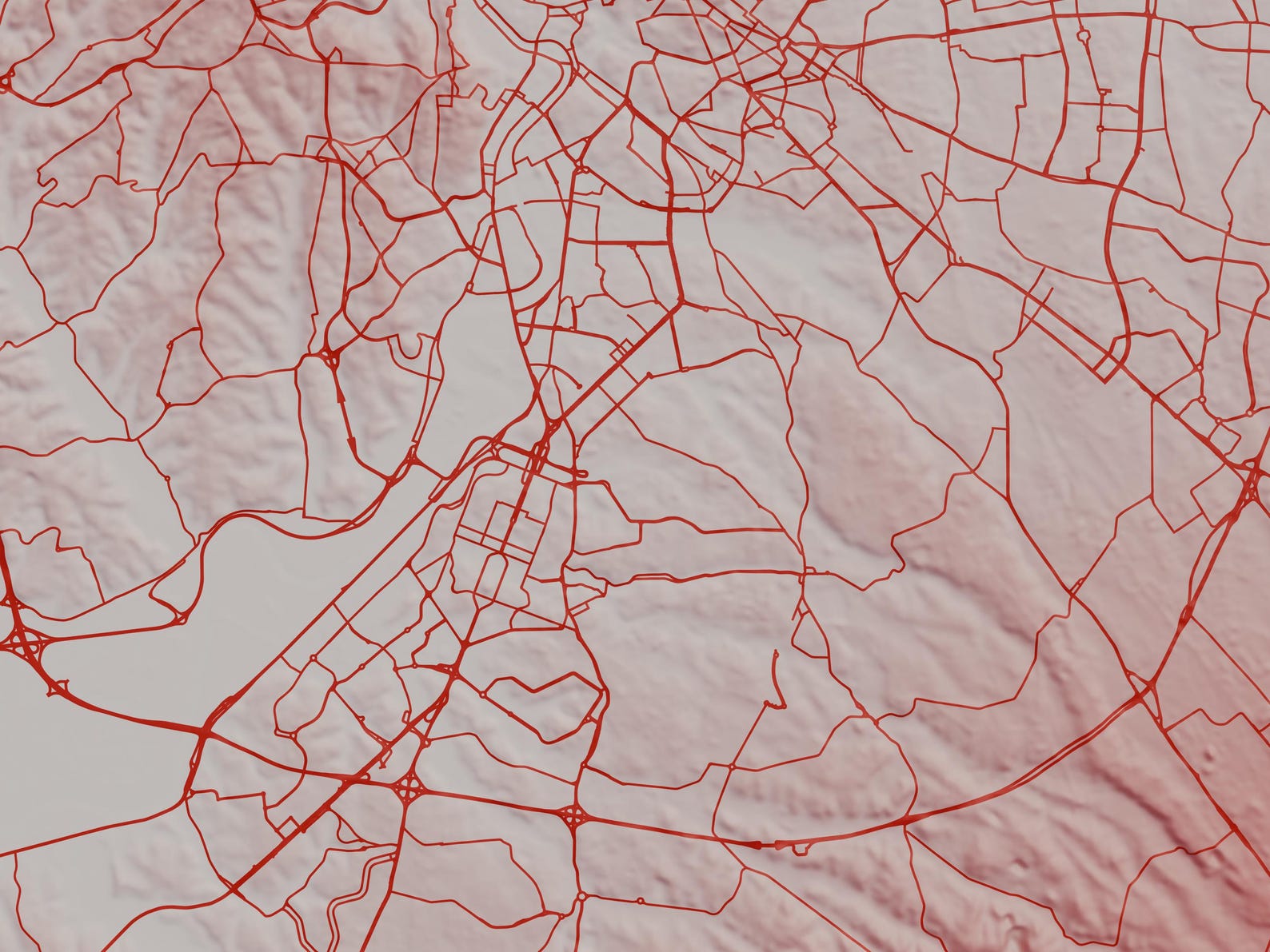 2D Printable Shaded Relief Rome Italy Map Poster | Roma Italia ...