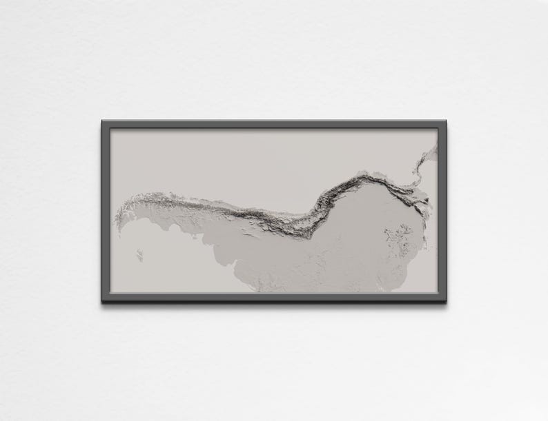 2D Printable Shaded Relief Andes Mountains Map Poster | the Andes ...