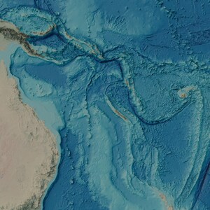 2D Printable Shaded Relief Oceania Map Poster | Australia and New ...