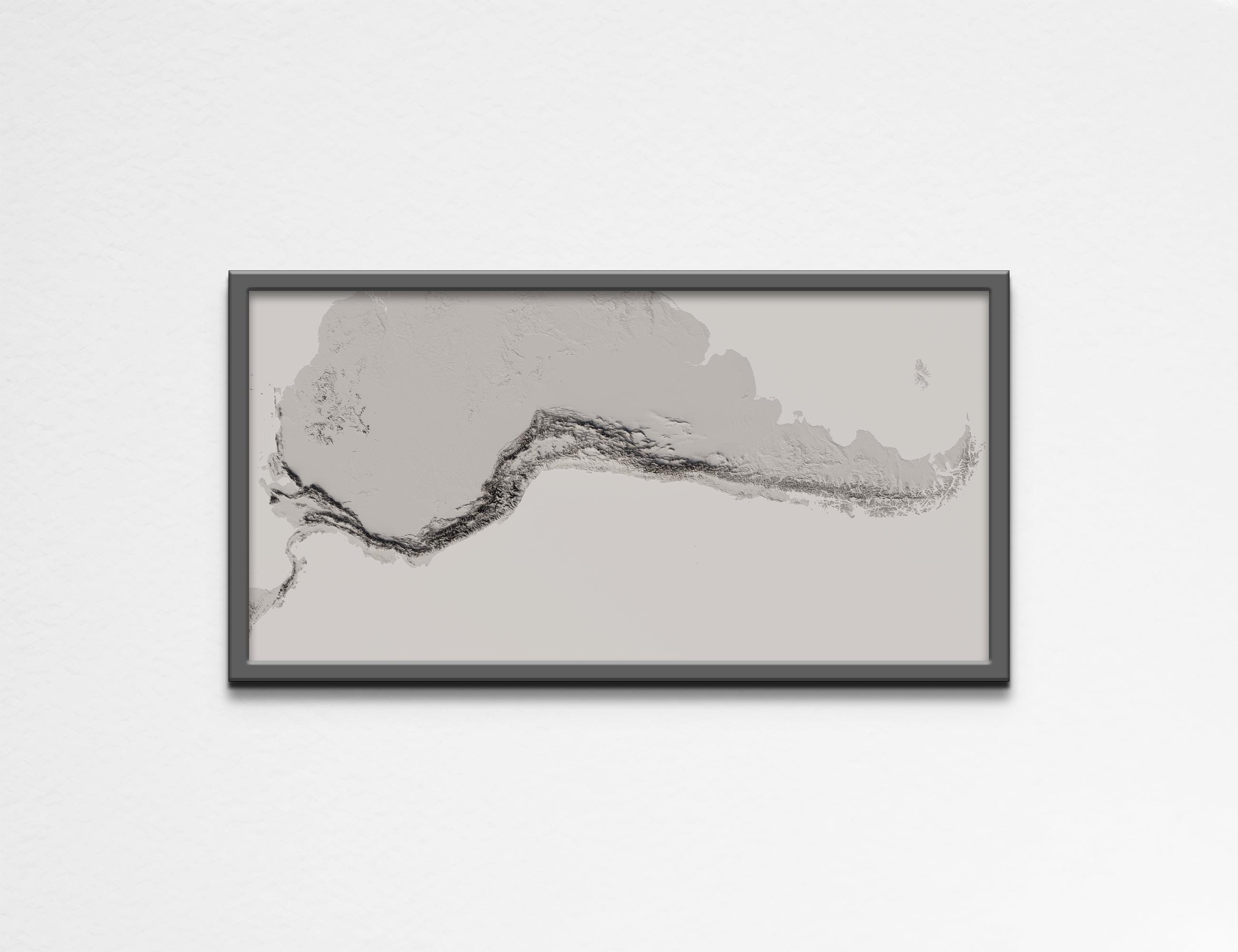 2D Printable Shaded Relief Andes Mountains Map Poster | the Andes ...