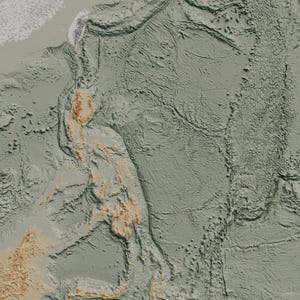 2D Printable Shaded Relief Southeast Asia Map Poster | Southeast Asia ...