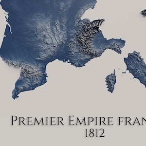 2D Printable Shaded Relief First French Empire Poster | Historical ...
