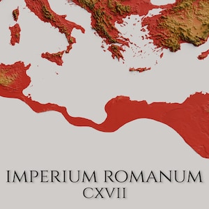 2D Printable Shaded Relief Roman Empire Poster | Historical Roman ...