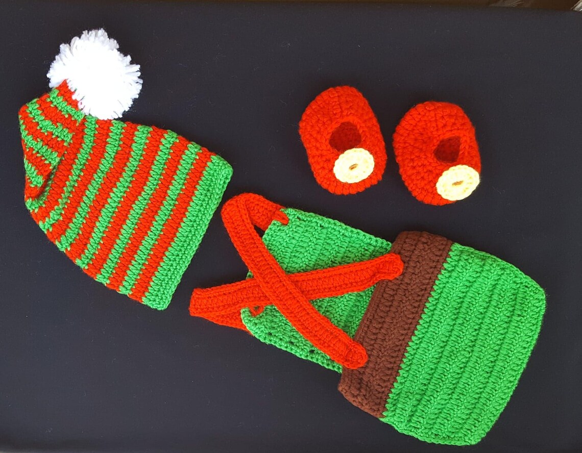 Crochet Baby Elf Outfit,newborn Elf Photo Prop,newborn Christmas Outfit ...