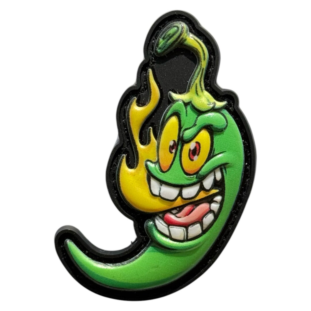 Green Chili PVC Patch – Crazy Spicy Pepper With Flames - Etsy