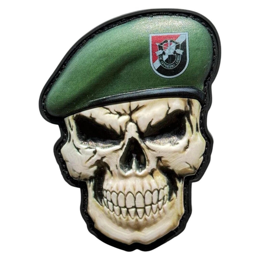 Green Beret Skull PVC Patch: Military Tactical Morale Patch - Etsy