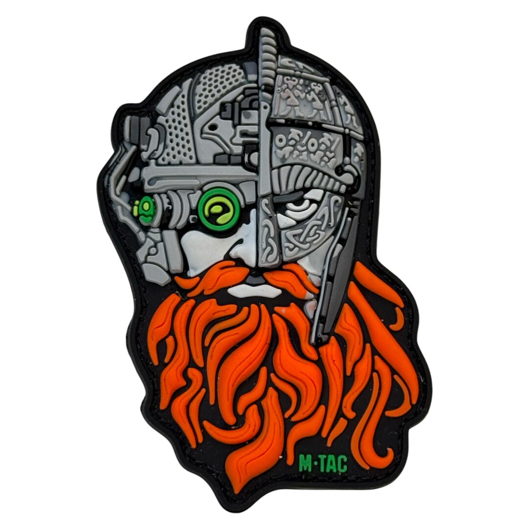Cyber Viking Beard Patch – Tactical Norse Warrior PVC Morale Patch - Etsy