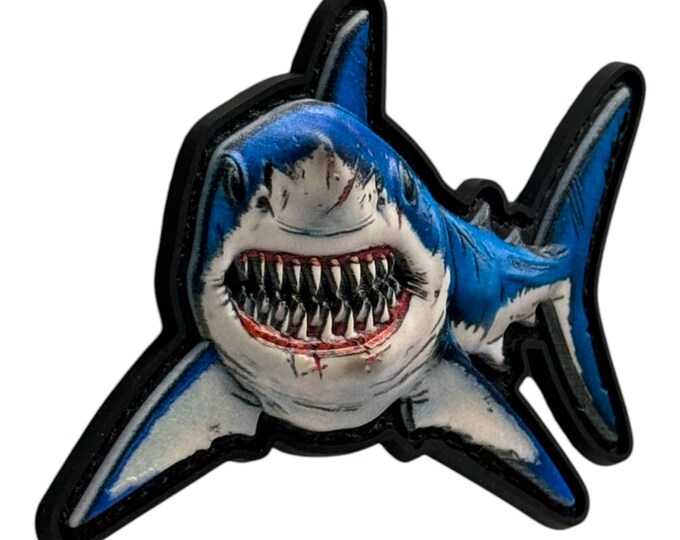 Shark 3D PVC Morale Patch - Etsy