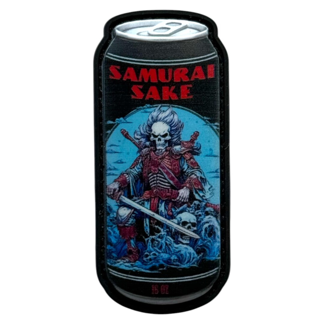 Samurai Sake PVC Patch – Skeleton Warrior Soda Can, Japanese Style ...