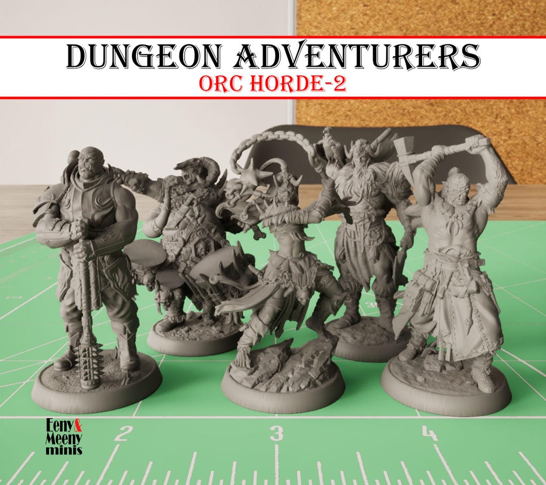 Dungeon Adventurers Orc Horde-2 32mm D&D Miniature Role Playing Game ...