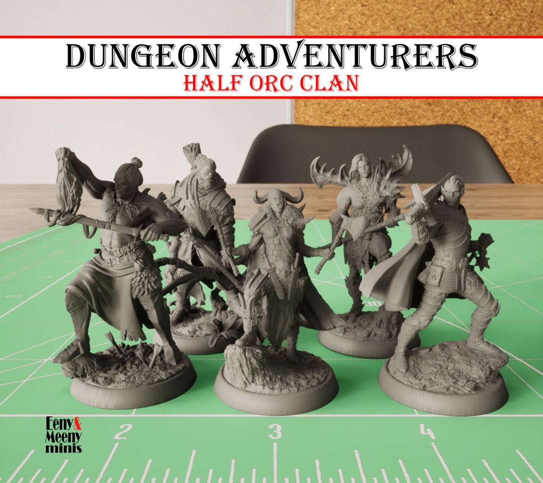 Dungeon Adventurers Half Orc Clan 32mm D&D Miniature Role Playing Game ...