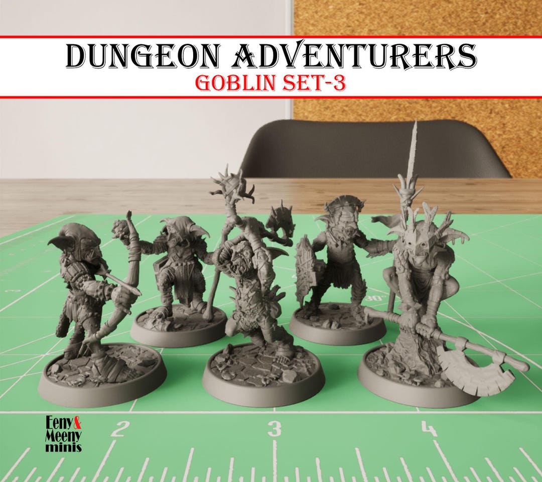 Dungeon Adventurers Goblin Set-3 32mm D&D Miniature Role Playing Game Goblins Group Army Bundle ...
