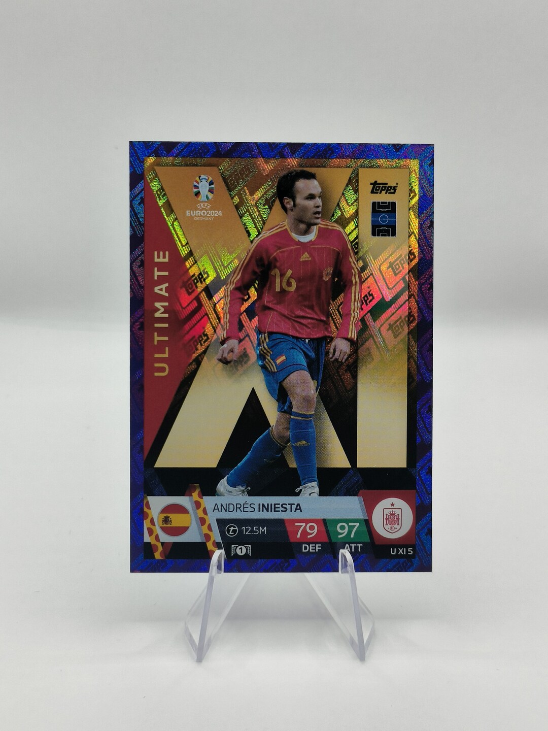 Andrés Iniesta. Spain. Ultimate XI. Legend Football Card. Topps Euro ...