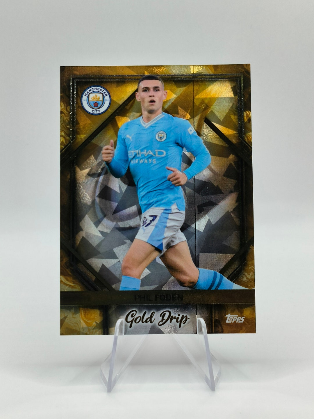 Phil Foden. Manchester City. Gold Drip. Ice Parallel. 2024 Soccer Card ...