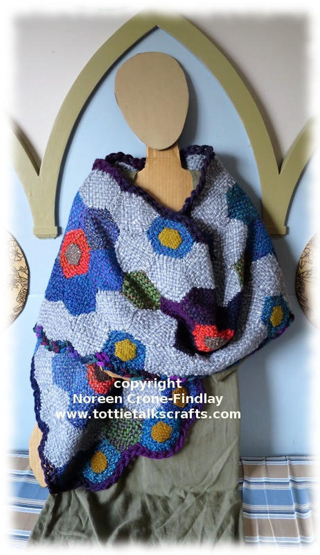 Hexagon Flower Shawl or Stole to Weave on Hexagon Looms PDF Pattern by ...