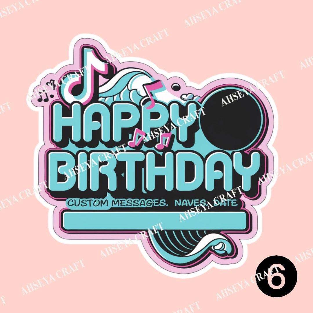 Tik Tok Customizable Printable Cake Topper | Birthday Cake Topper ...