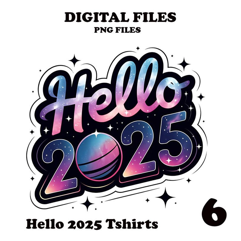 Hello 2025 Png Sublimation Design Happy New Year Png Digital Download ...