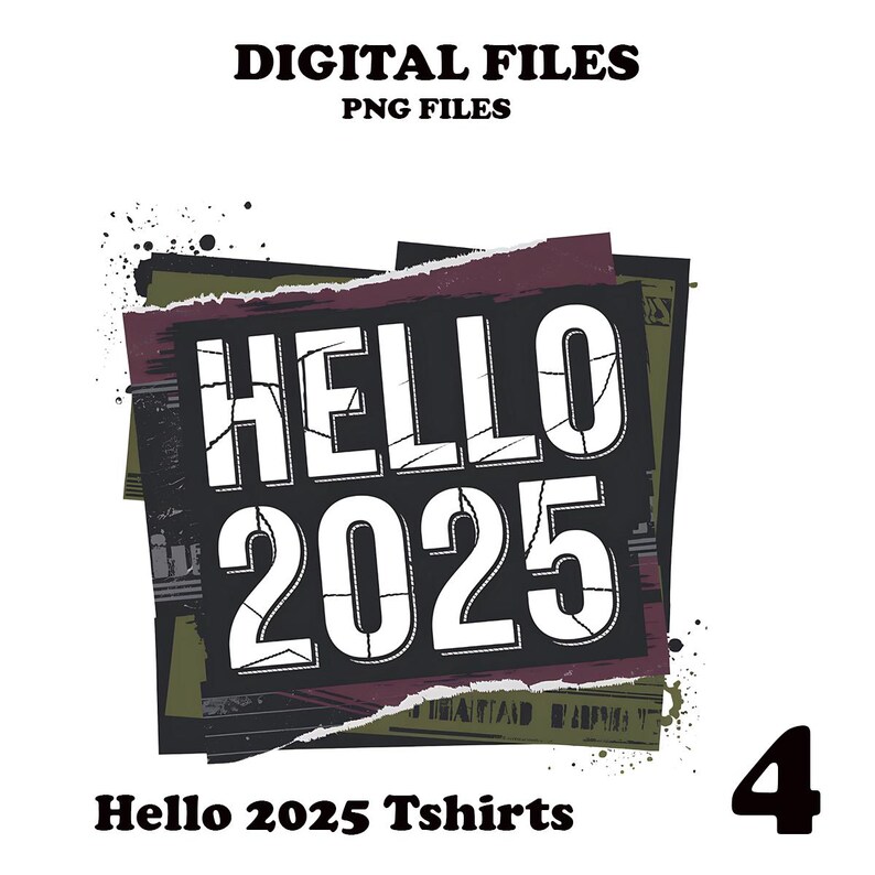 Hello 2025 Png Sublimation Design Happy New Year Png Digital Download ...