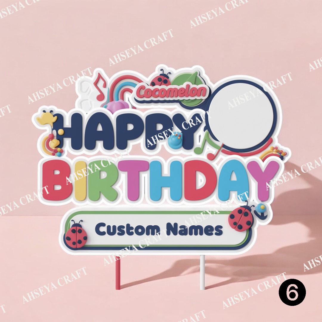 Cocomelo Customizable Printable Cake Topper Birthday Cake Topper ...