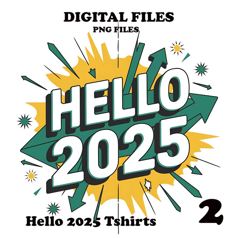 Hello 2025 Png Sublimation Design Happy New Year Png Digital Download ...
