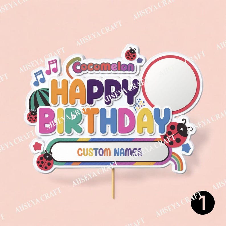 Cocomelo Customizable Printable Cake Topper Birthday Cake Topper ...
