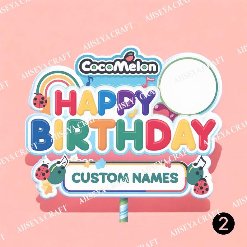 Cocomelo Customizable Printable Cake Topper Birthday Cake Topper ...