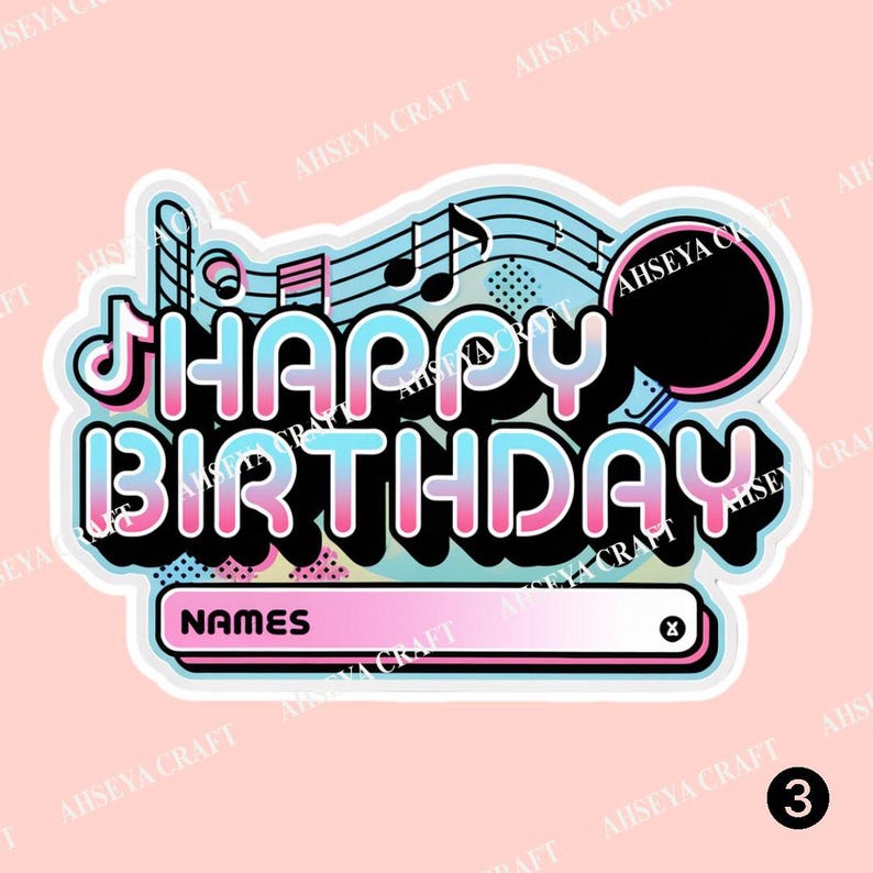 Tik Tok Customizable Printable Cake Topper Birthday Cake Topper Digital ...