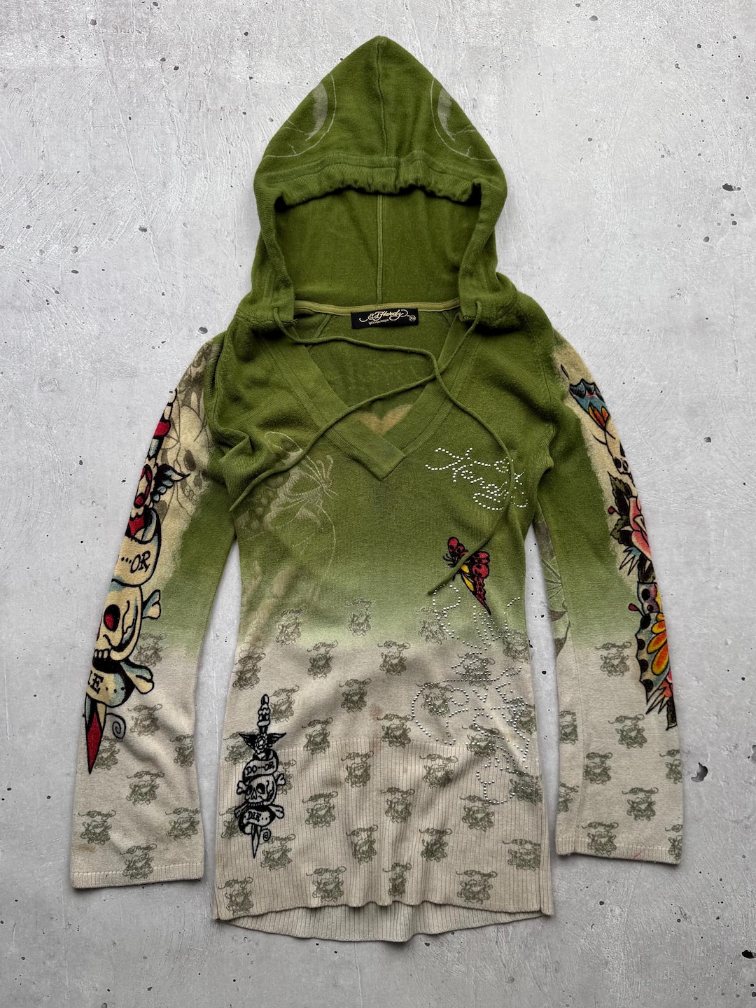 Ed Hardy Vintage Worn Hooded Mini Dress Women's Size XS - Etsy