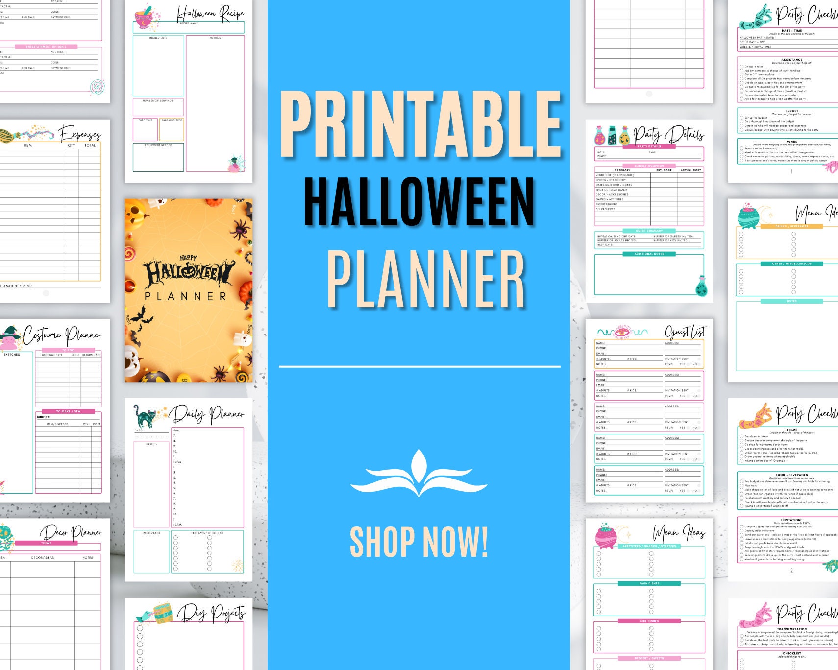 Printable Halloween Planner, Halloween Weekly Calendar, Party Organizer ...