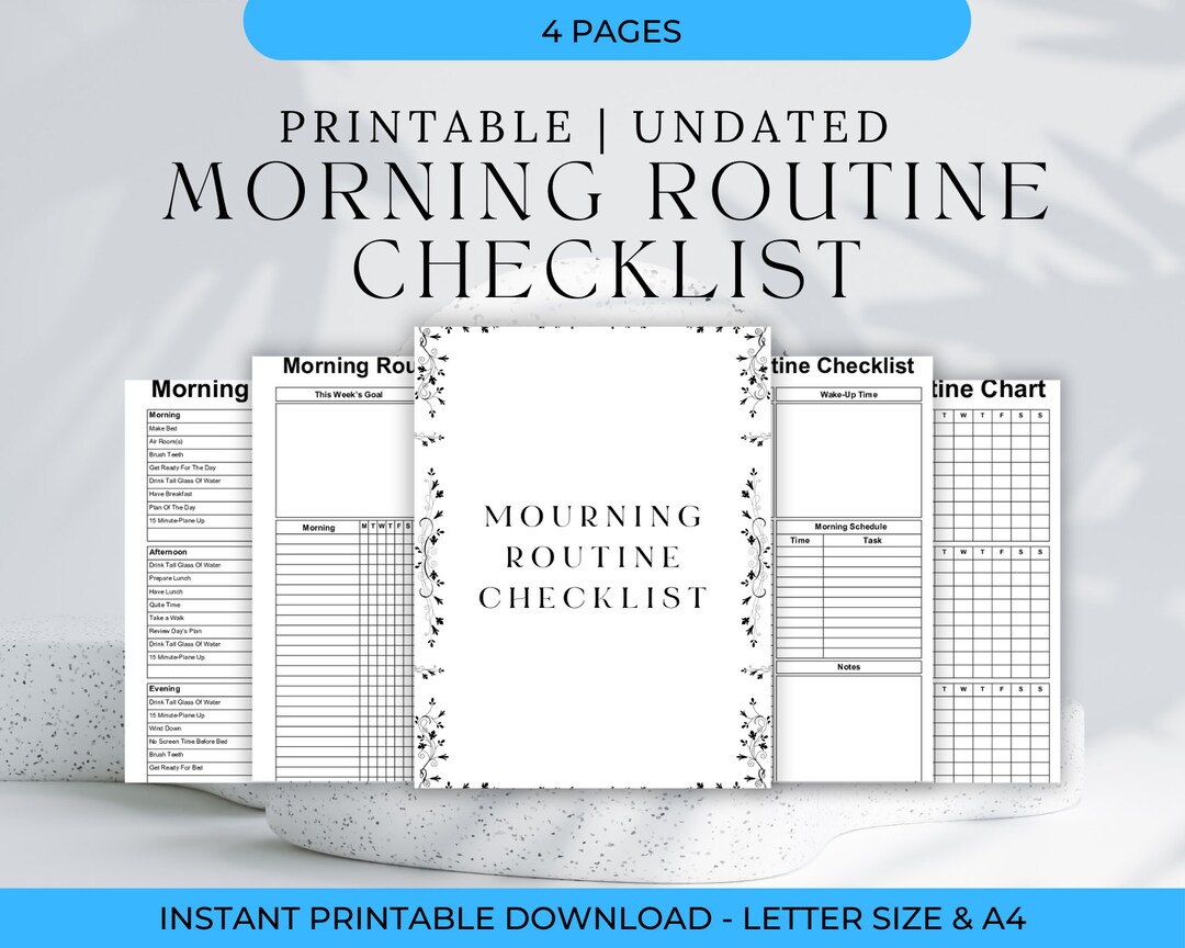 Morning Routine Checklist, Morning Routine for Adults, Morning Routine ...
