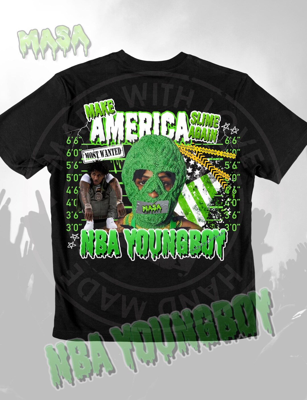 NBA Youngboy, Masa Tour, PNG Green - Etsy UK