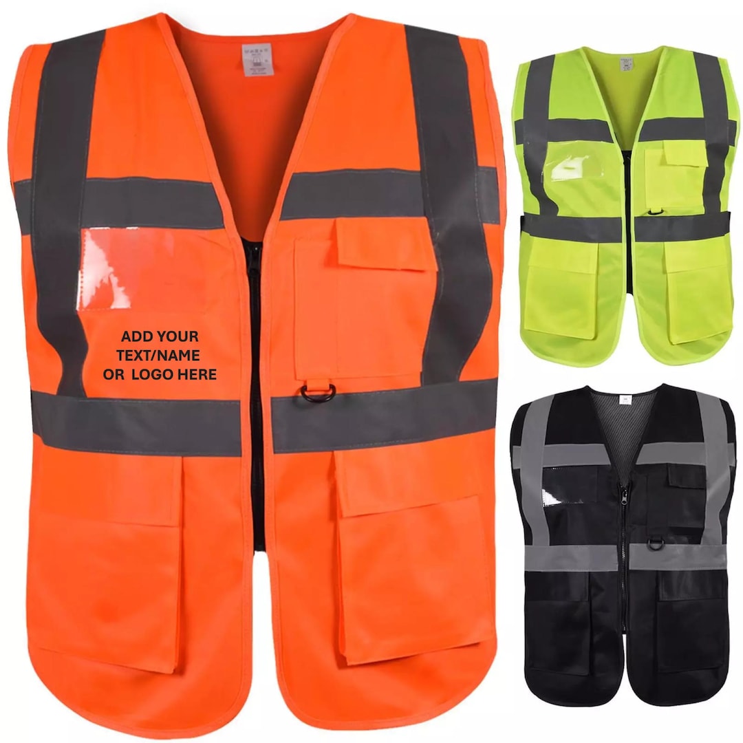 Personalised Hi-vis Executive Vests Printed Safety High Visibility ...